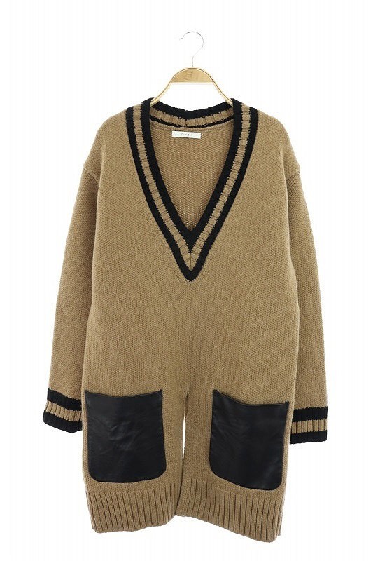 チノ CINOH 18AW チュニック セーター ニット レザーポケット 長袖 36 ベージュ /KN OS レディース(Sサイズ)｜売買されたオークション情報、yahooの商品情報を ...