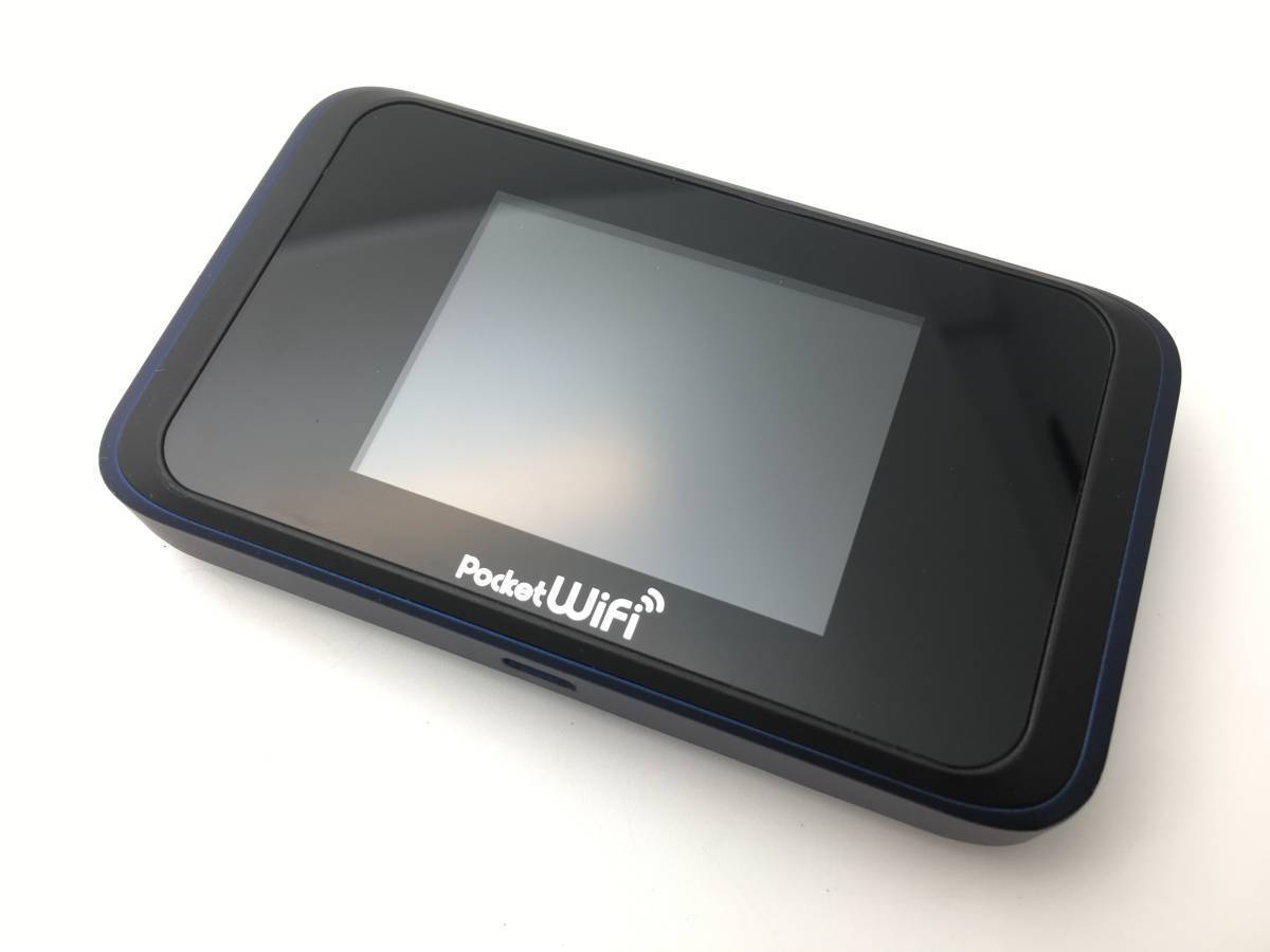 W023 良品 WiFiルーター Y mobile Pocket WiFi 502HW 通電確認済み HUAWEI ワイモバイル ネイビー ...