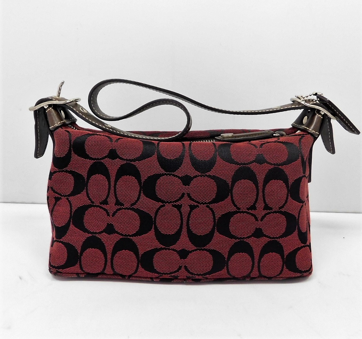 COACH コーチ シグネチャー ハンドバッグ E2J-6044 レッド×ブラウン キャンバス レザー 保存袋付き(ハンドバッグ)｜売買された ...