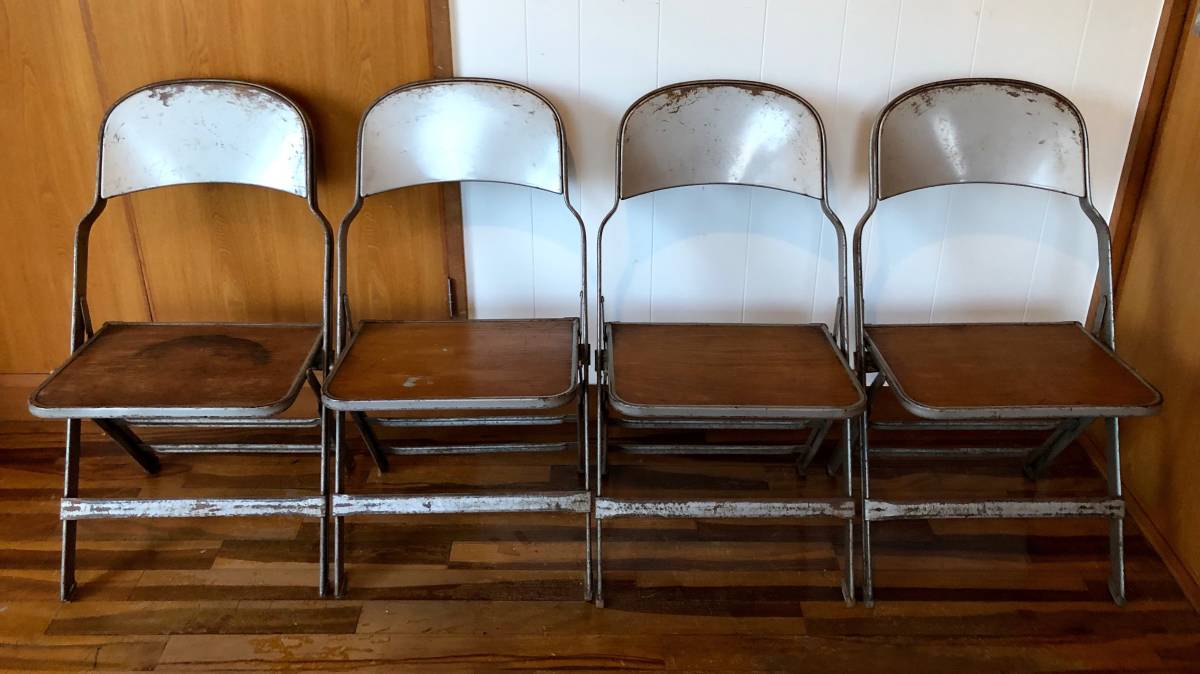 VINTAGE 50s 60s アメリカ製 CLARIN MFG社 工業系 フォールディングチェア インダストリアル 4脚セット(店舗什器)｜売買されたオークション情報、yahooの商品情報を ...