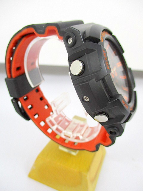 1円 CASIO カシオ G-SHOCK ジーショック GAS-100BR-1A 5445 ブラック×オレンジ 腕時計 メンズ 現状 稼働品 ...