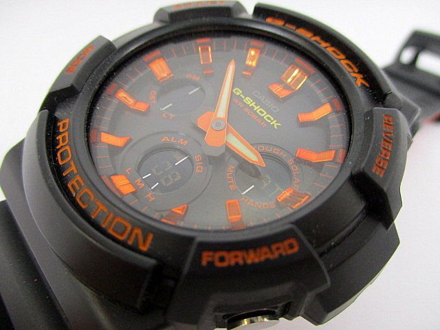1円 CASIO カシオ G-SHOCK ジーショック GAS-100BR-1A 5445 ブラック×オレンジ 腕時計 メンズ 現状 稼働品 ...