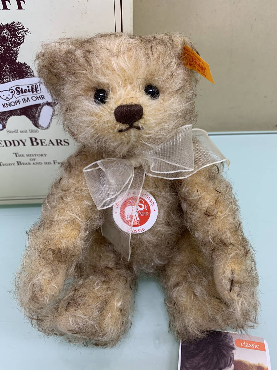 E41 Steiff シュタイフ テディベア 箱付き 全長約23.5㎝ classic クマ ぬいぐるみ 熊 タグ付き Classic Teddybar 黄色タグ(シュタイフ社)｜売買された ...