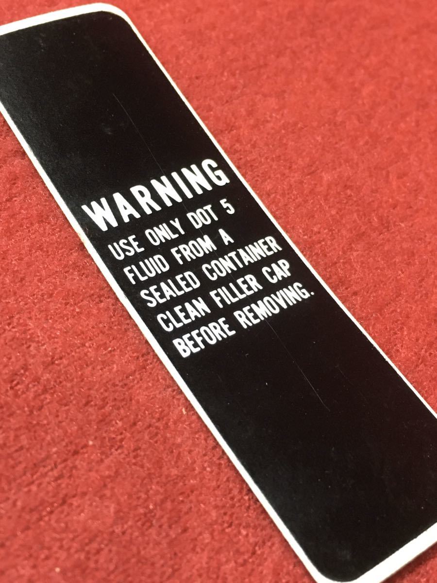 AMF Harley-Davidson DOT5 ブレーキWARNINGデカール 45105-77 本物 純正 デッドストック NOS ショベル 1200 1340 アイアン XL XLH ...