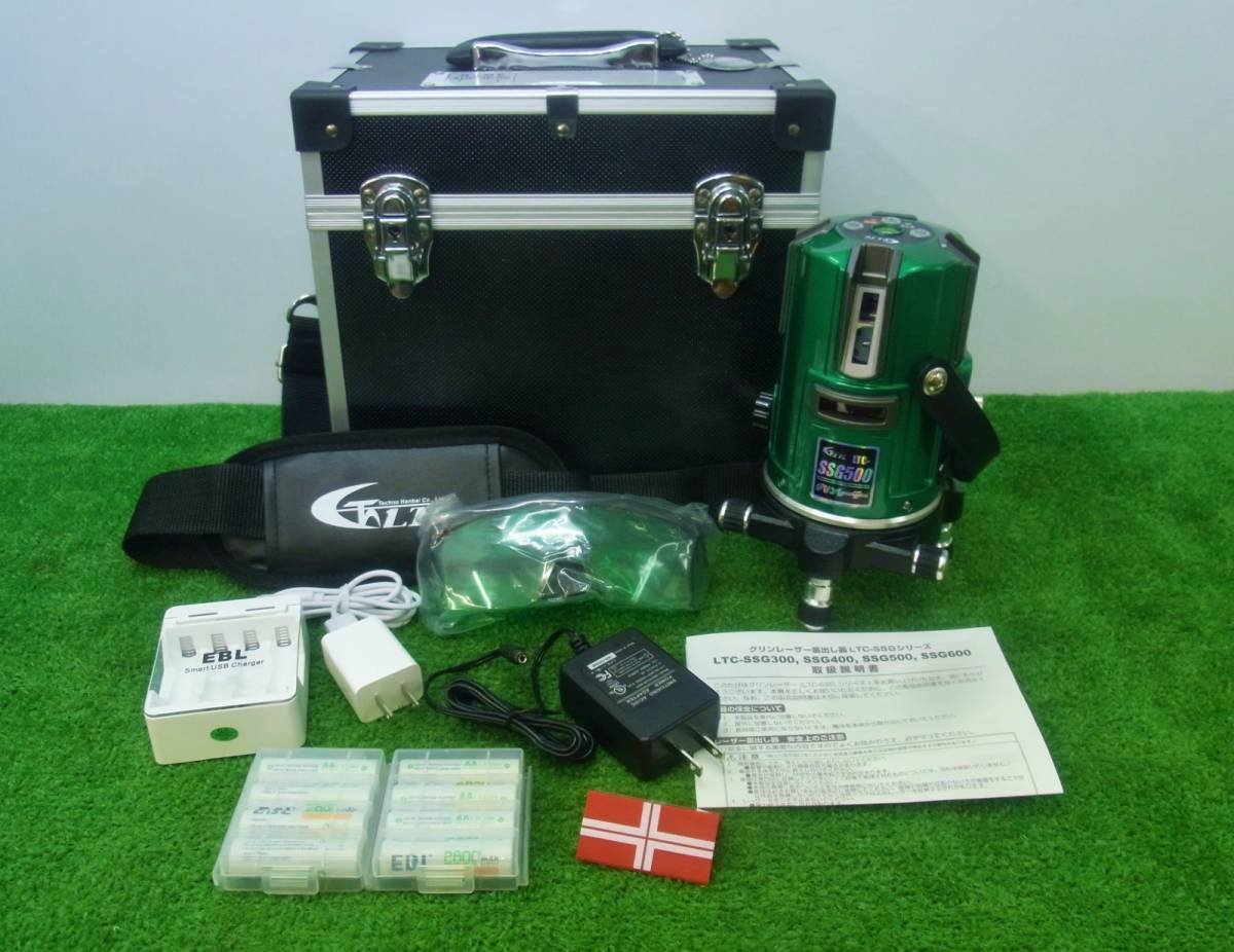 テクノ販売 ダイレクトグリーンレーザー LTC-SSG500 ＋ ELB 単3形充電池 充電式ニッケル水素電池2800mAh 8本 充電器 付 ...