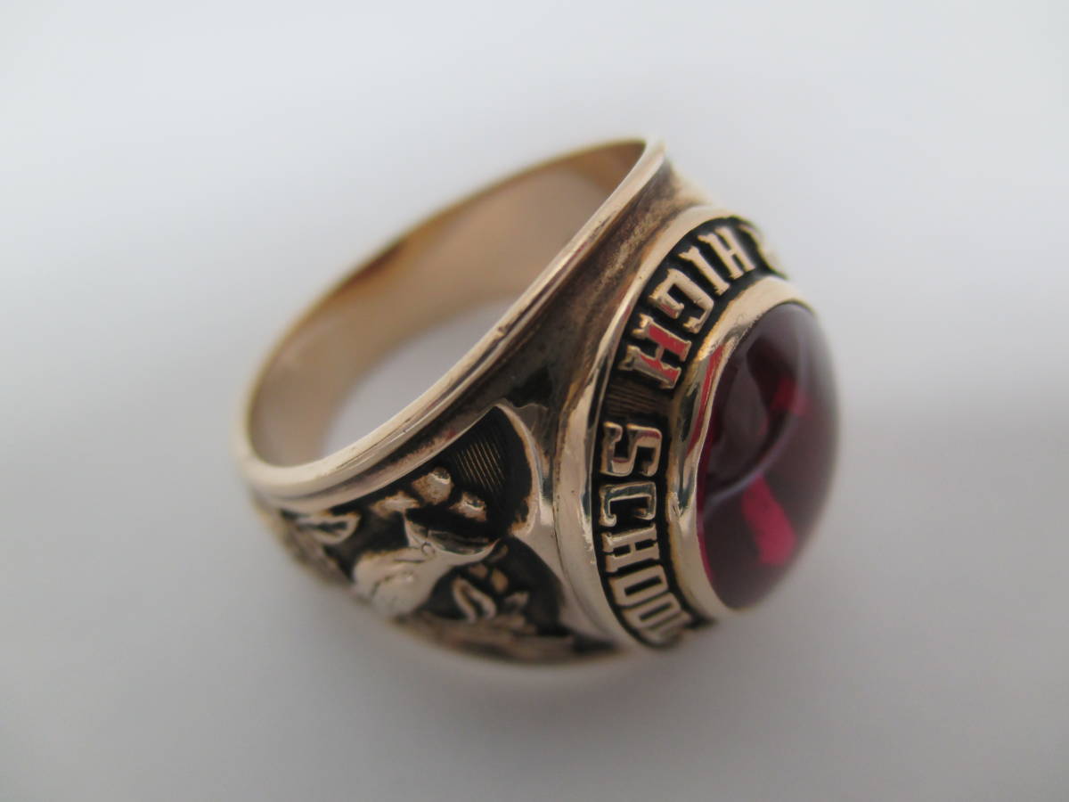 1969年 カレッジリング 10K バルフォア BALFOUR アンティック仕上げ Class Ring クラス 10金 ALTON SENIOR HIGH SCHOOL(ゴールド)｜売買され ...