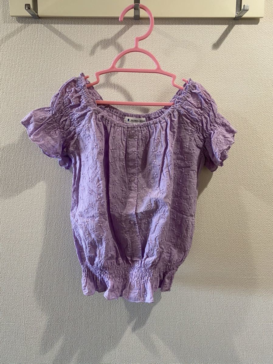 globalwork コットンレースのブラウス ラベンダーパープル size XL 120 130(120（115～124cm）)｜売買されたオークション情報、yahooの商品情報をアーカイブ ...