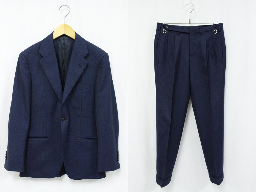 TOMORROWLAND DORMEUIL製生地 KRONO ウール 3B 2タック入り スーツ ネイビー 44 日本製/トゥモローランド ドーメル(スーツ)｜売買されたオークション情報 ...