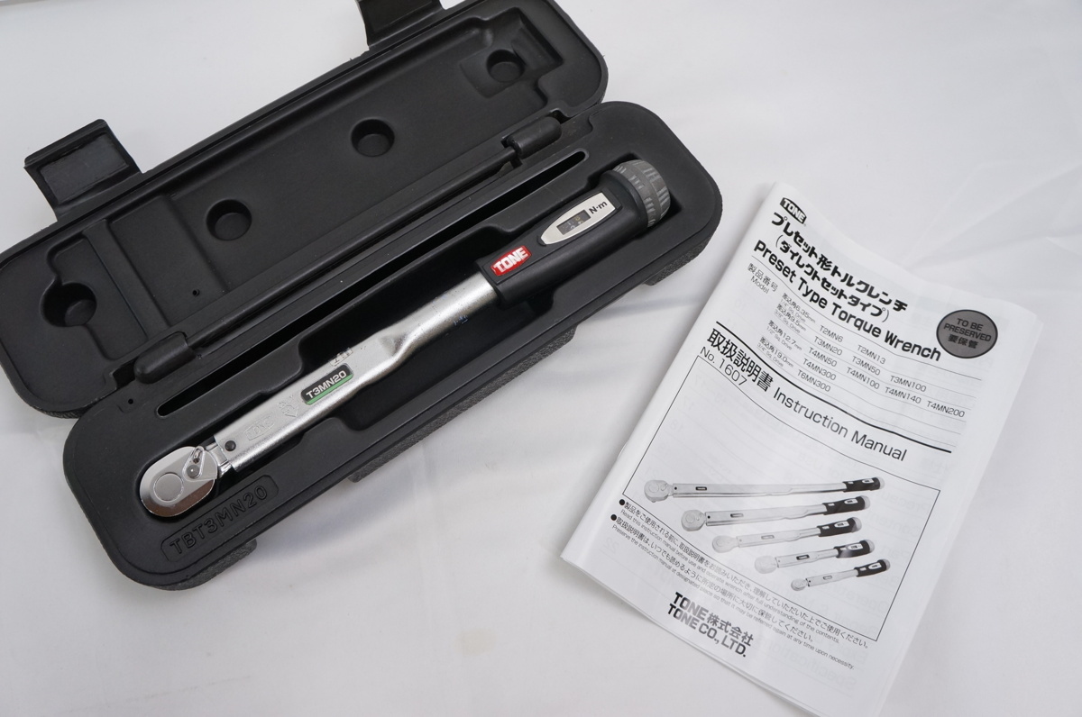 223 送料500円 TONE トネ プレセット形 トルクレンチ T3MN20 ダイレクトセットタイプ 差込角9.5mm 3/8 3294N7 ...