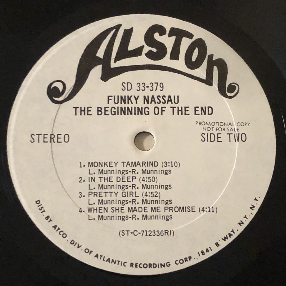THE BEGINNING OF THE END / FUNKY NASSAU-USオリジナル盤WHITE LABEL PROMO COPY ...