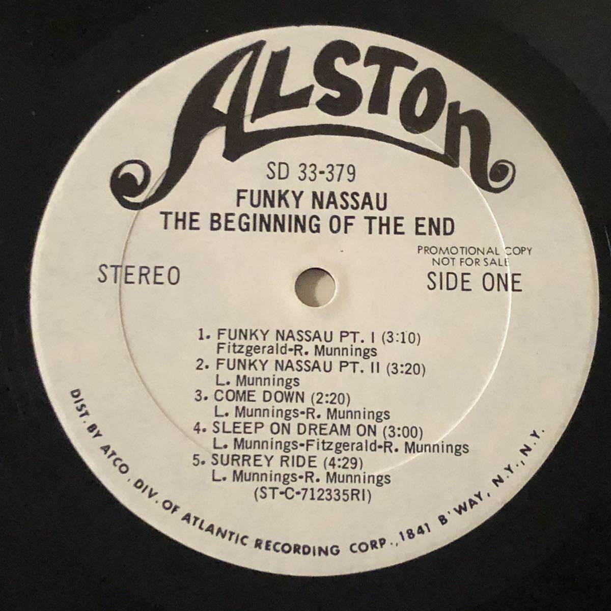 THE BEGINNING OF THE END / FUNKY NASSAU-USオリジナル盤WHITE LABEL PROMO COPY ...