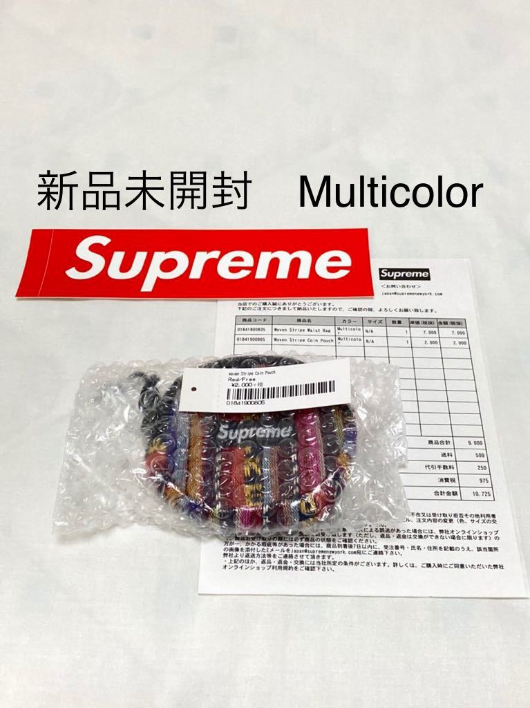 20ss Supreme Woven Stripe Coin Pouch Multicolor タグ ステッカー付き Supreme Online 購入(かばん、バッグ)｜売買された ...