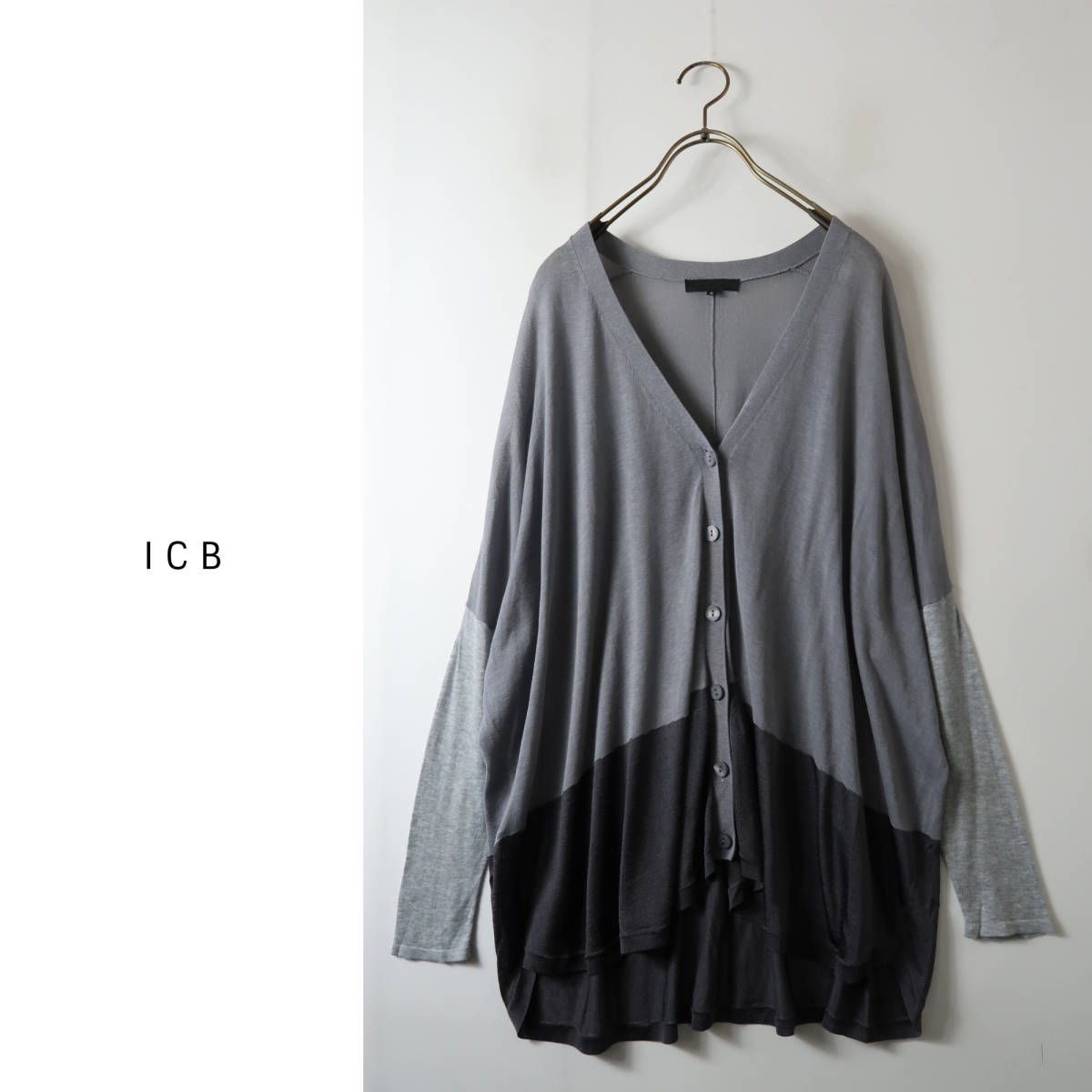 超 アイシービー ICB 洗える オーバーサイズ 配色カーディガン Sサイズ A-O 4703(iCB)｜売買されたオークション情報、yahooの商品情報をアーカイブ公開 - オークファン ...