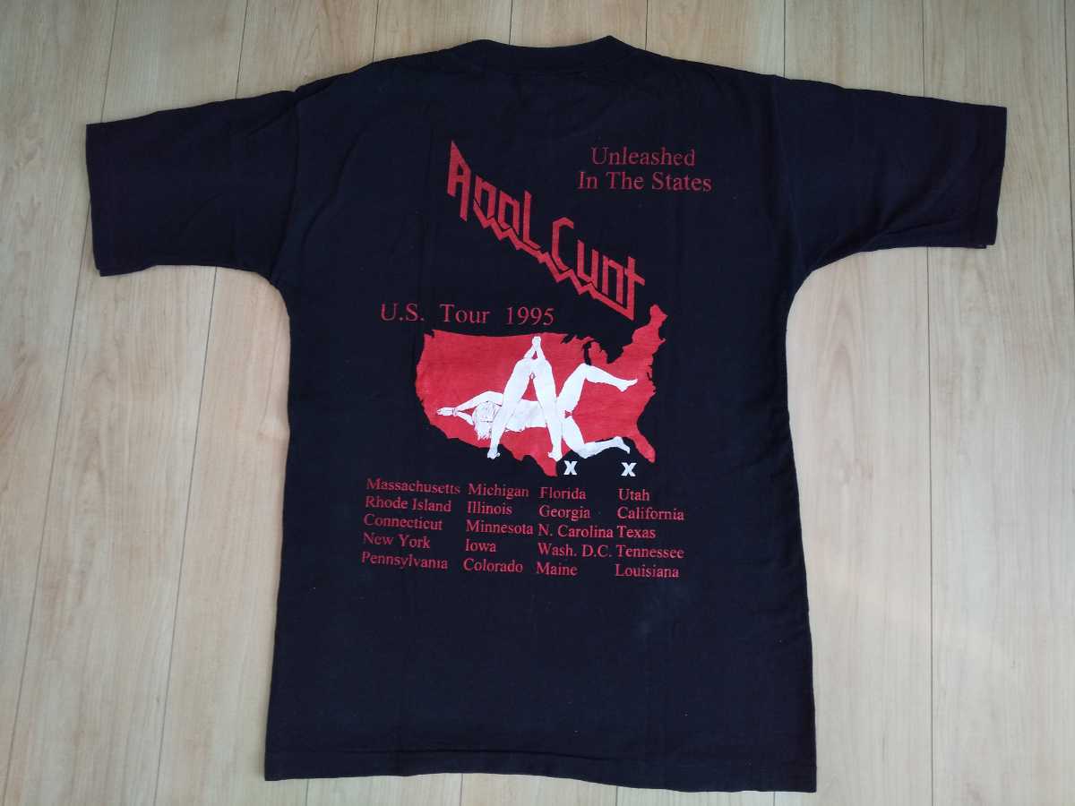 オリジナル 90's 1995 USツアー 当時物 ビンテージ アナルカント Anal Cunt AxCx Tシャツ BLACK FLAG MINOR THREAT FUGAZI ...