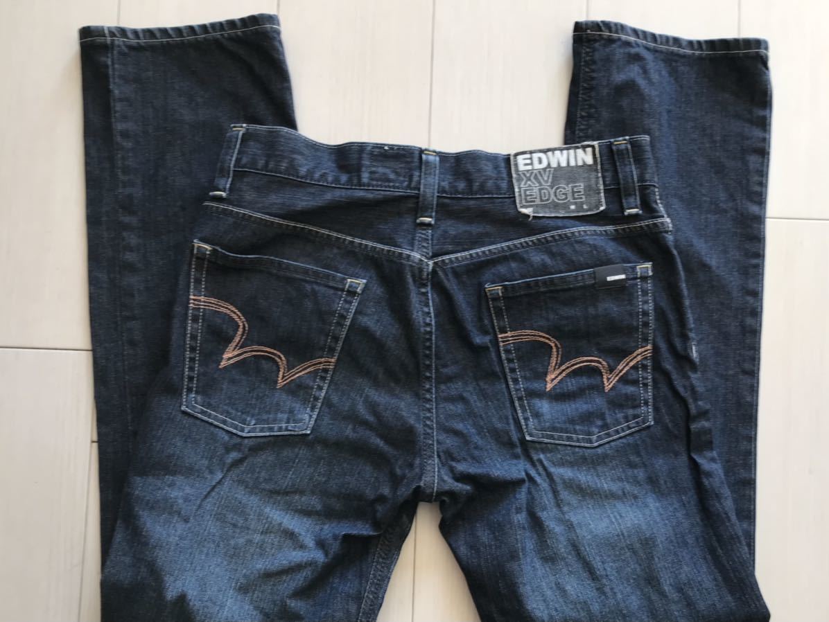 W32 エドウィン EDWIN XV EDGE 402EG 日本製 ストレッチ ユーズドヒゲ加工 裾チェーンステッチ仕様(W32)｜売買されたオークション情報、yahooの商品情報をアーカイブ ...