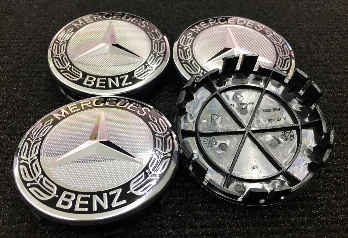 現行タイプ ブラック 75mm4個 メルセデスベンツ 純正ホイールセンターキャップ ローレル1714000125 9040 Mercedes ...