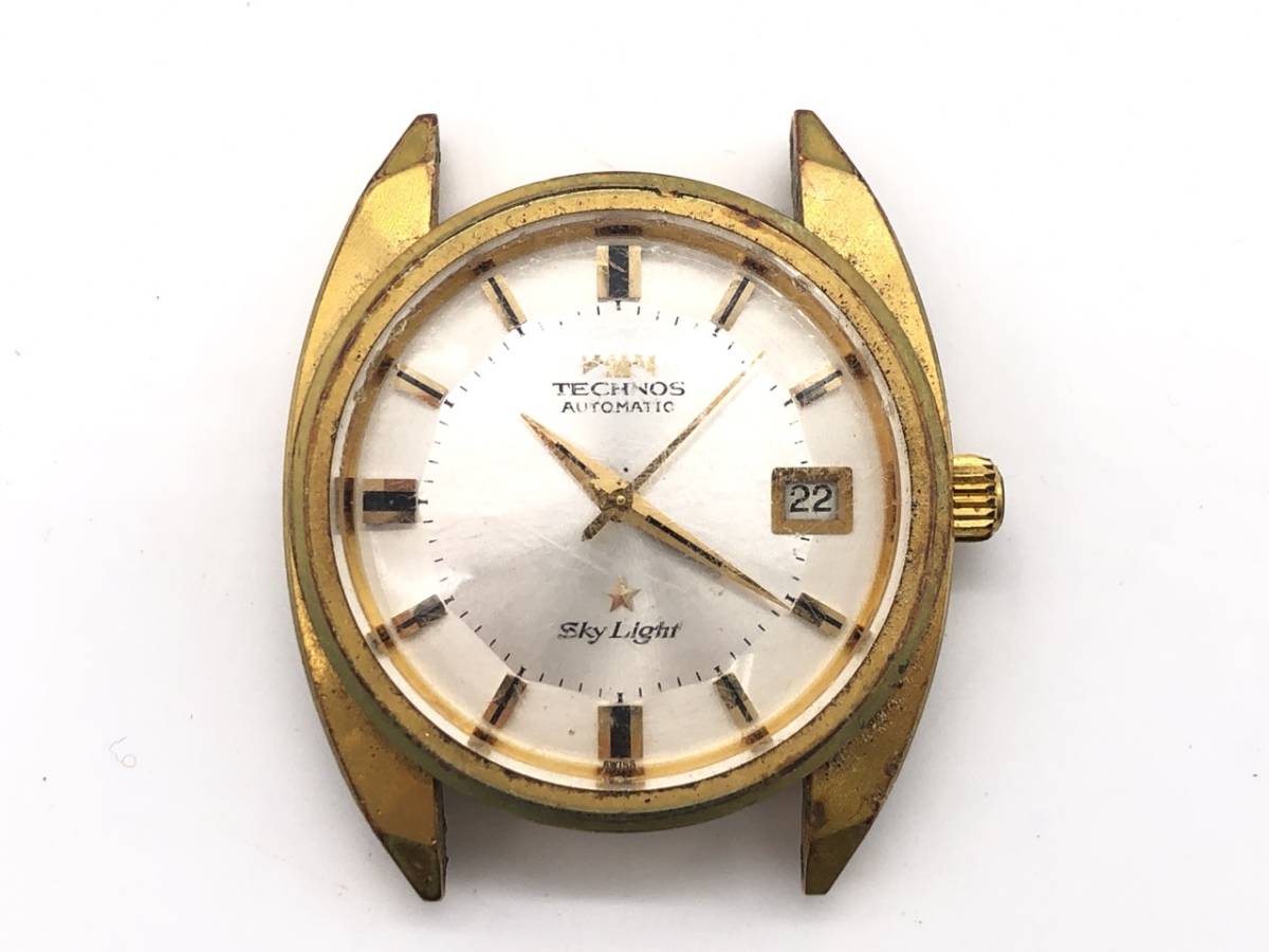 0403-558K⑤8604 TECHNOS テクノス AUTOMATIC オートマチック メンズ 腕時計 SkyLight スカイライト デイト 自動巻き(テクノス)｜売買されたオークション ...