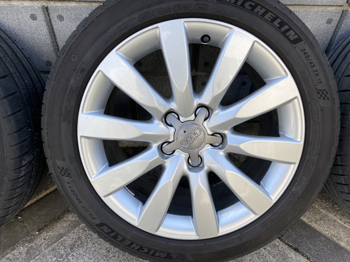 アウディ A4 8K 純正 ホイール 17×8J+47 & 245/45R17 ミシュランパイロットスポーツ4 4本セット ...