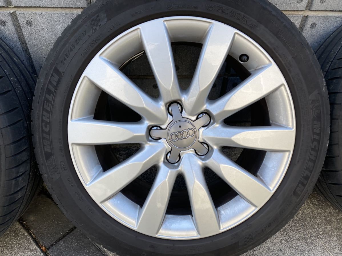 アウディ A4 8K 純正 ホイール 17×8J+47 & 245/45R17 ミシュランパイロットスポーツ4 4本セット ...