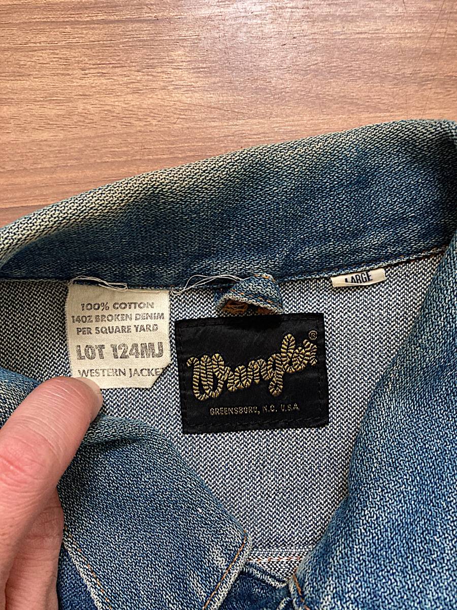 Lサイズ Wrangler ラングラー 124MJ 日本製 M4971-00 ジージャン Gジャン デニム ジャケット メンズ(ジージャン ...
