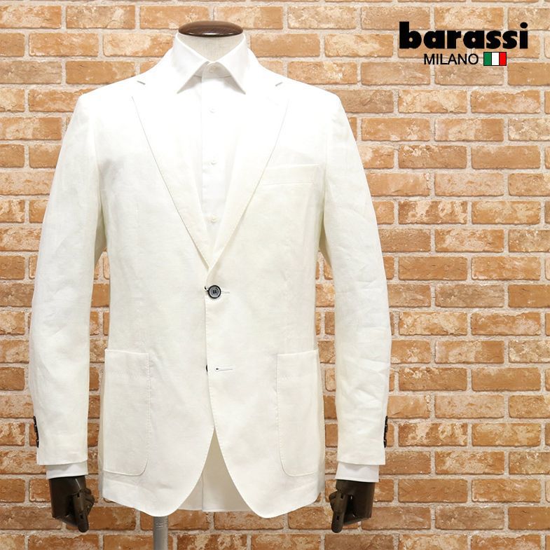1円/2020春夏/barassi MILANO/48 L サイズ/軽やか清涼ジャケット 日本縫製 麻リネン100％ 無地 シンプル 定番 /白/ホワイト/cy103/(ウエア)｜売買された ...