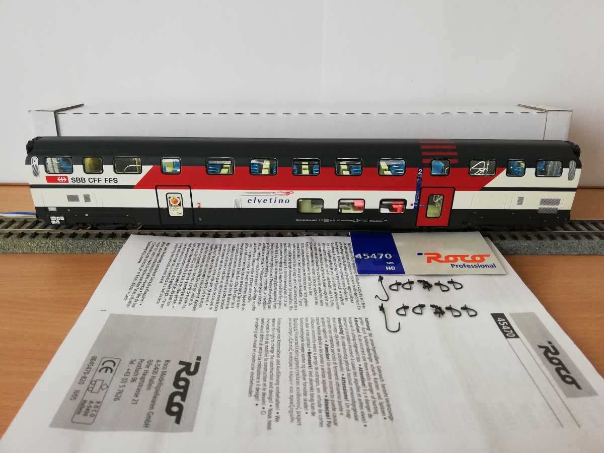 ロコ スイス 2階建 2等/食堂車 LED室内灯付 SBB IC2000 Speisewagen elvetino ROCO 45470 ...