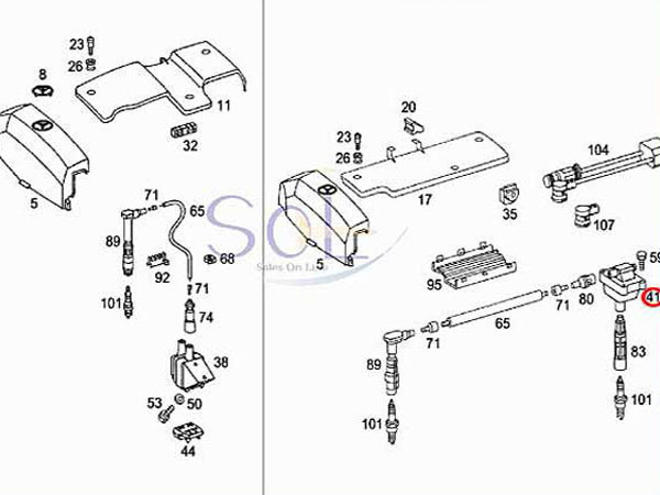 ベンツ W202 W124 W210 W140 M111 直4 M104 直6 イグニッションコイル C200 C230 C280 E230 ...