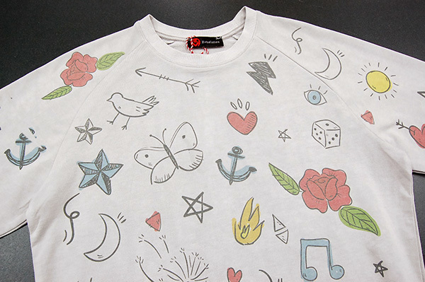 アダムス レボリューション ADAMUS Denim Revolution/ADM ウォッシュ加工 ファンシープリント 薄手 ラグラン ...