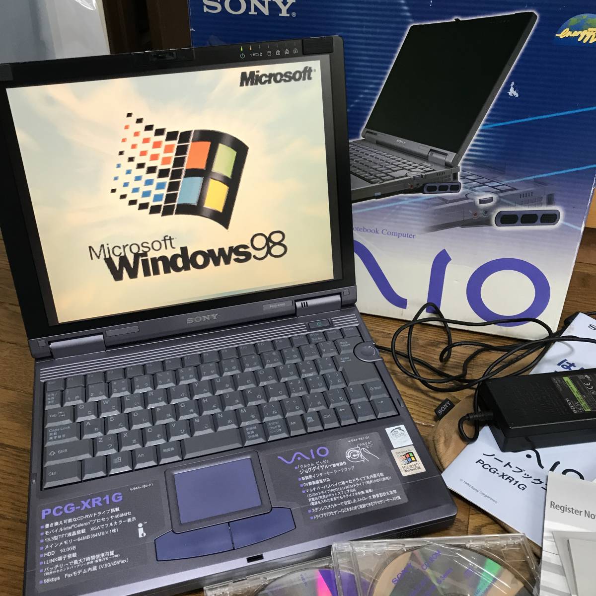 SONY VAIO 奇跡の Windows 98 初期化済み PCG-XR1G 付属品多数 リカバリーディスク フロッピードライブ 保証書 箱 ...