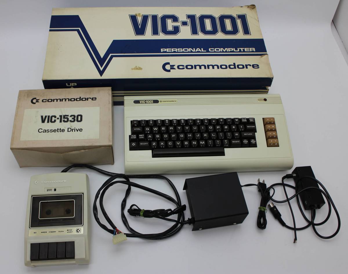 通電OK Commodore コモドール VIC-1001 VIC-1530セット コンピューター カセットドライブ 元箱付 vic1001 ...