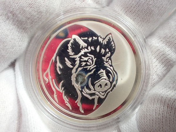 k556 / 硬貨 貨幣 世界 外国 銀貨 BANK POCCNN CERTIFICATE OF AUTHENTICITY 猪 2007 栞 ...