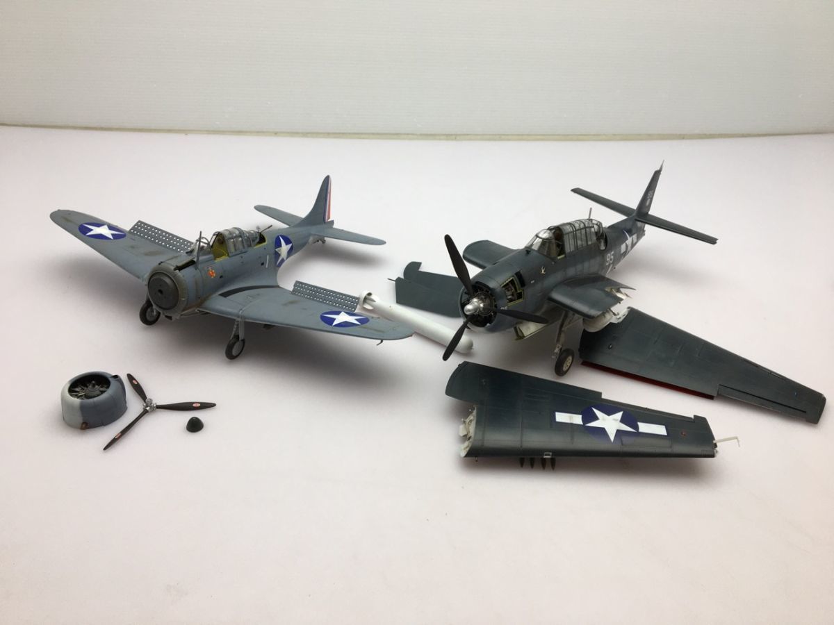 トランペッター 1/32 TBF-1C AVENGER SBD-1/2 Dauntless 完成品 まとめて/ジャンク/現状渡し まとめて取引 ...