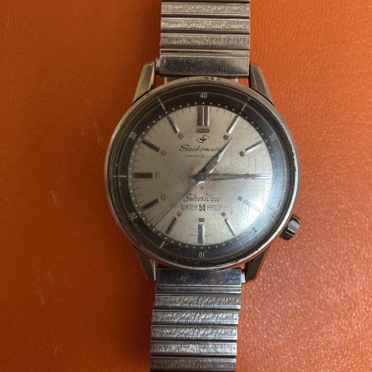 SEIKO Seikomatic silver wave water 50 proof J12082 自動巻き セイコー セイコーマチック ジャンク ベルト社外(その他)｜売買された ...
