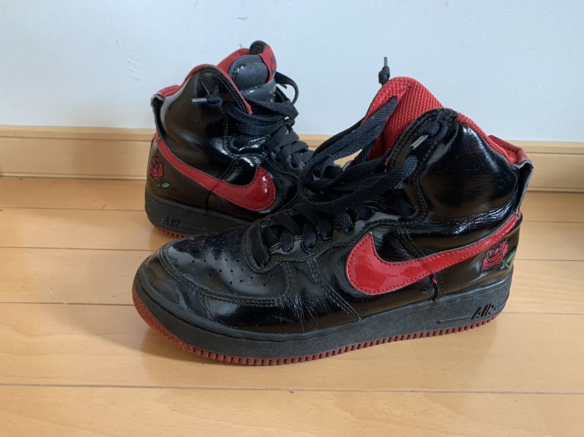 2002 NIKE AIR FORCE 1 HIGH SHEED BLACK RED ROSE ナイキ エア フォース シード ブラック ...