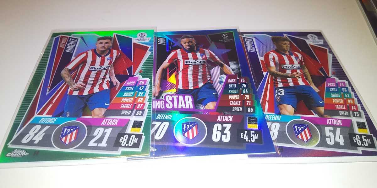 Topps20-21 Chrome Match Attax Atletico Madridセット J.Gimenez/99 R.Lodi/150 K.Trippier/299(その他)｜売買さ ...