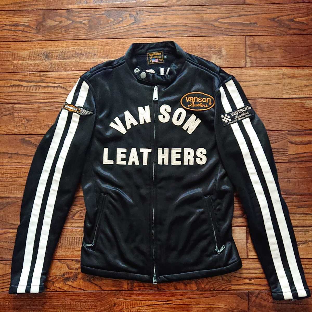 バンソン vanson ワンスター 40周年記念モデル ボンディング 裏フリース ライダース ジャケット M ブラック×ホワイトライン(ライダースジャケット)｜売買されたオークション情報 ...