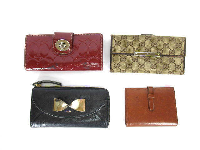 1円 コーチ シグネチャー グッチ クロエ 二つ折り 長 財布 計4点 ワインレッド ブラウン ベージュ ブラック EA063(女性用財布)｜売買されたオークション情報、yahooの商品情報を ...