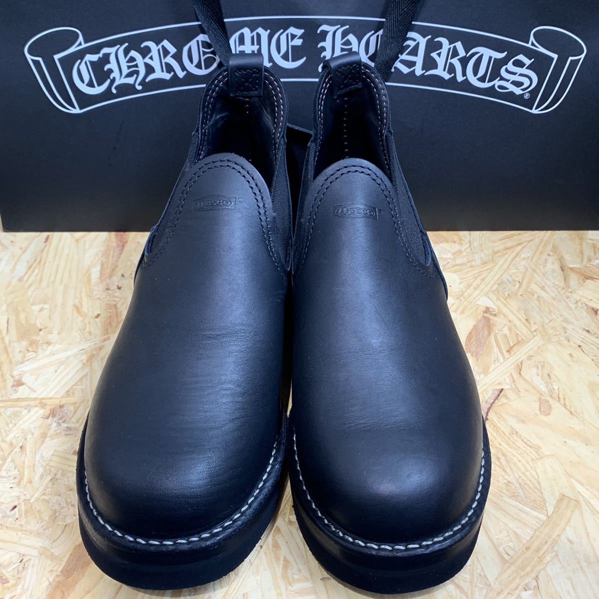 1円 クロムハーツ 国内正規店舗 COG BOOTS WESCO ROMEO コラボ 8 1/2E ダガー スリッポン シューズ メンズ ...