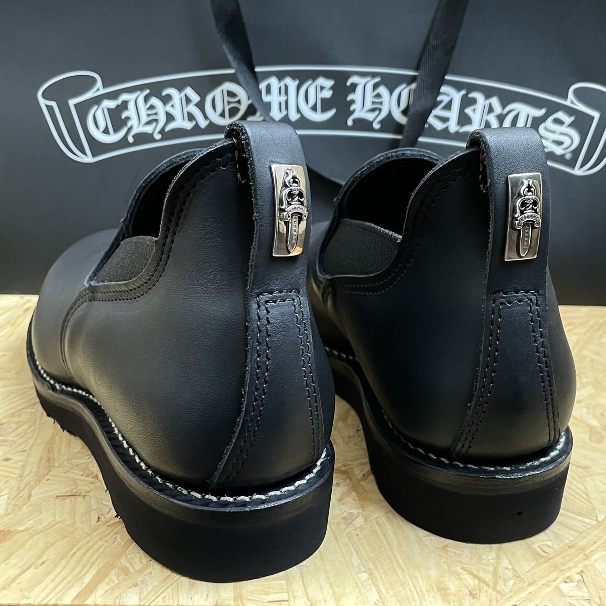 1円 クロムハーツ 国内正規店舗 COG BOOTS WESCO ROMEO コラボ 8 1/2E ダガー スリッポン シューズ メンズ ...