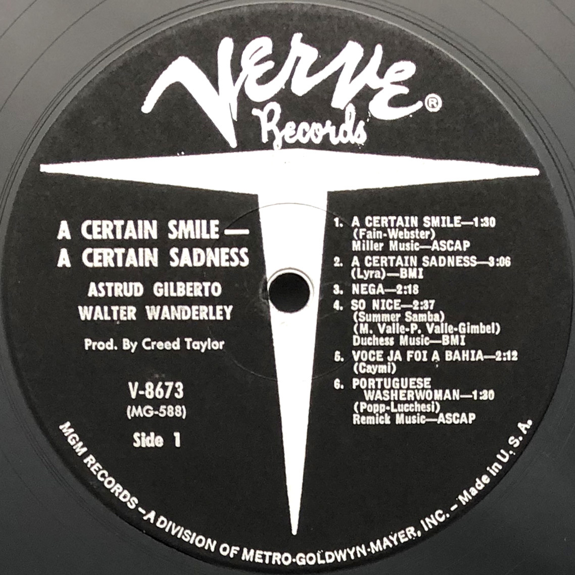 US ORIG MONO LP ASTRUD GILBERTO WALTER WANDERLEY/A Certain Smile A Certain Sadness 1966年 VAN ...