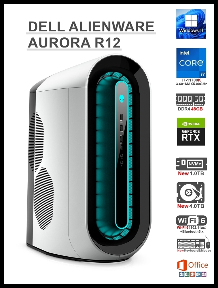 ALIENWARE AURORA R12 水冷/i7-11700K 8コア/Win11Pro/DDR4 48GB/ NVMe SSD1TB ...