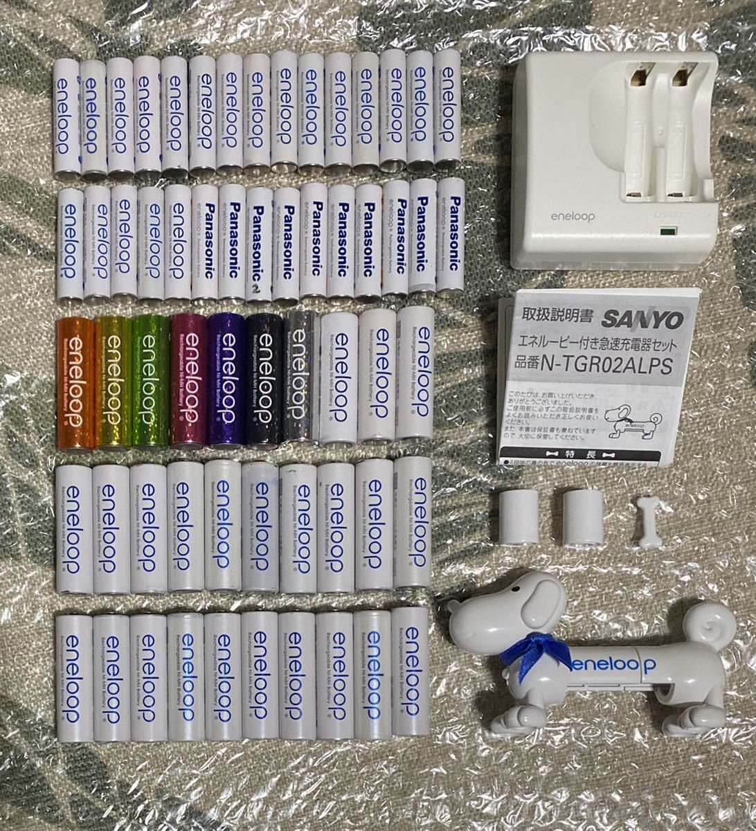 動作未確認 ジャンク エネループ 単3形 単4形 各30本 簡易チェッカー eneloopy エネルーピー 急速充電器セット eneloop ...