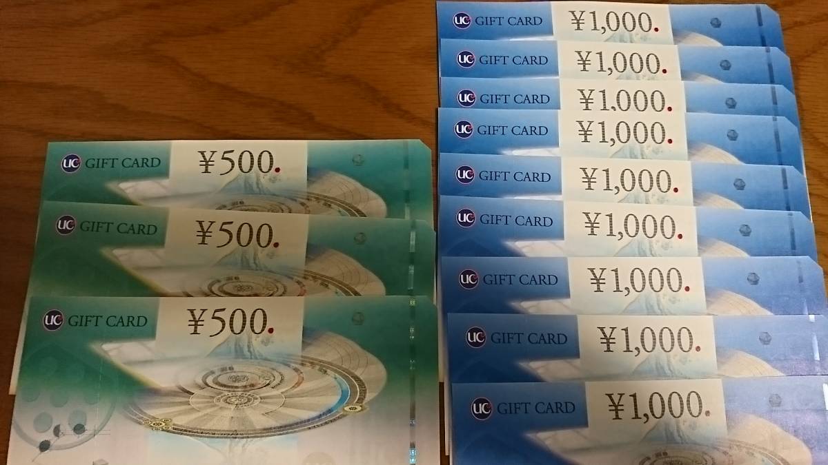 UC GIFT CARD UCギフトカード ￥500×3枚＆￥1 000×9枚セット \10 500分 伊勢丹 ルミネ そごう 高島屋 イオン ...