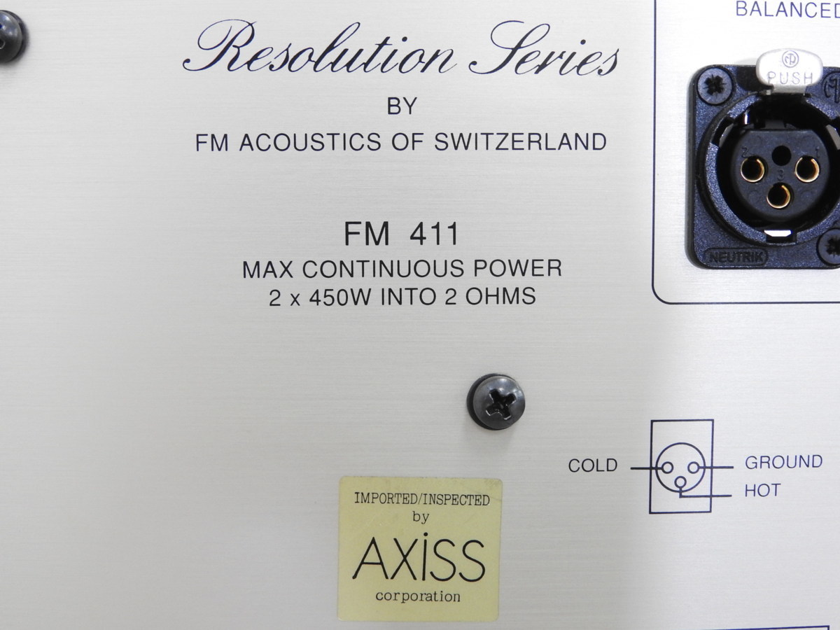 FM ACOUSTICS FM アコースティック FM 411 Resolution Series ステレオパワーアンプ(パワーアンプ)｜売買 ...