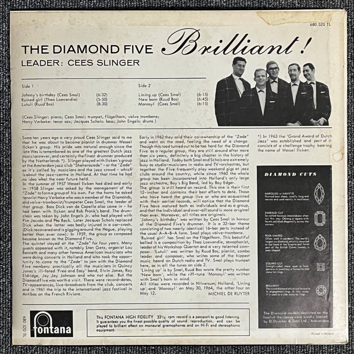 オリジナル/ Brilliant The Diamond Five Cees Slinger Harry Verbeke Cees Smal ...