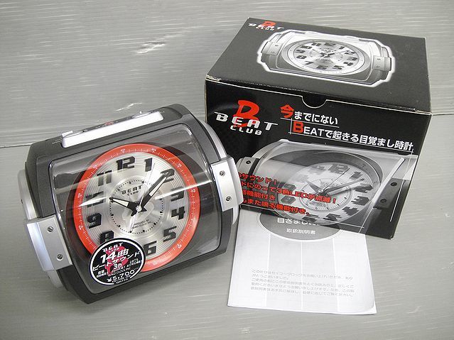 NH976 SEIKO セイコー BEATCLUB ビートクラブ 目覚まし時計 QM726K ブラック LED スヌーズ ビートサウンド14曲 ...