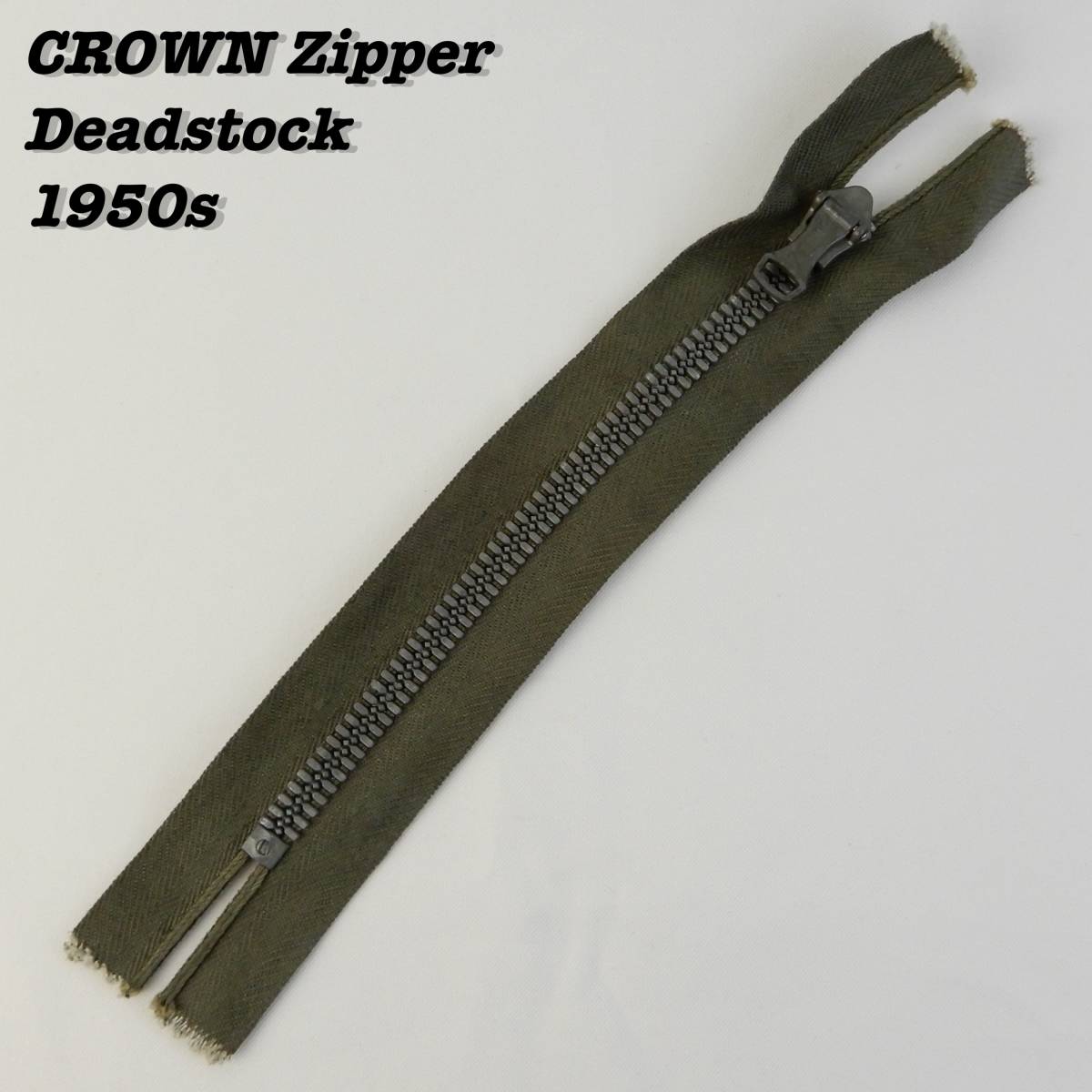 CROWN Zipper 1950s OLIVE Deadstock Made in USA① Vintage クラウンジッパー 1950年代 ...