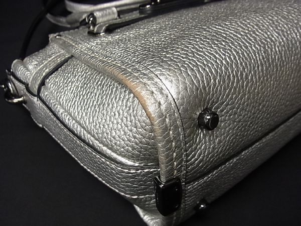 1円 COACH コーチ 37444 スワッガー21 レザー 2WAY ハンドバッグ ショルダー トート 手提げかばん 斜め掛け シルバー系 ...
