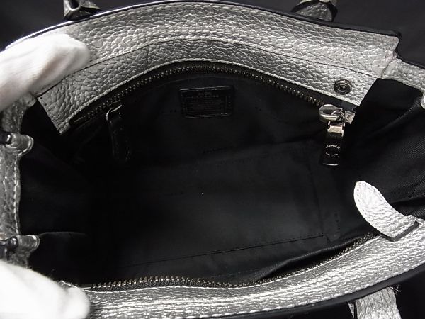 1円 COACH コーチ 37444 スワッガー21 レザー 2WAY ハンドバッグ ショルダー トート 手提げかばん 斜め掛け シルバー系 ...