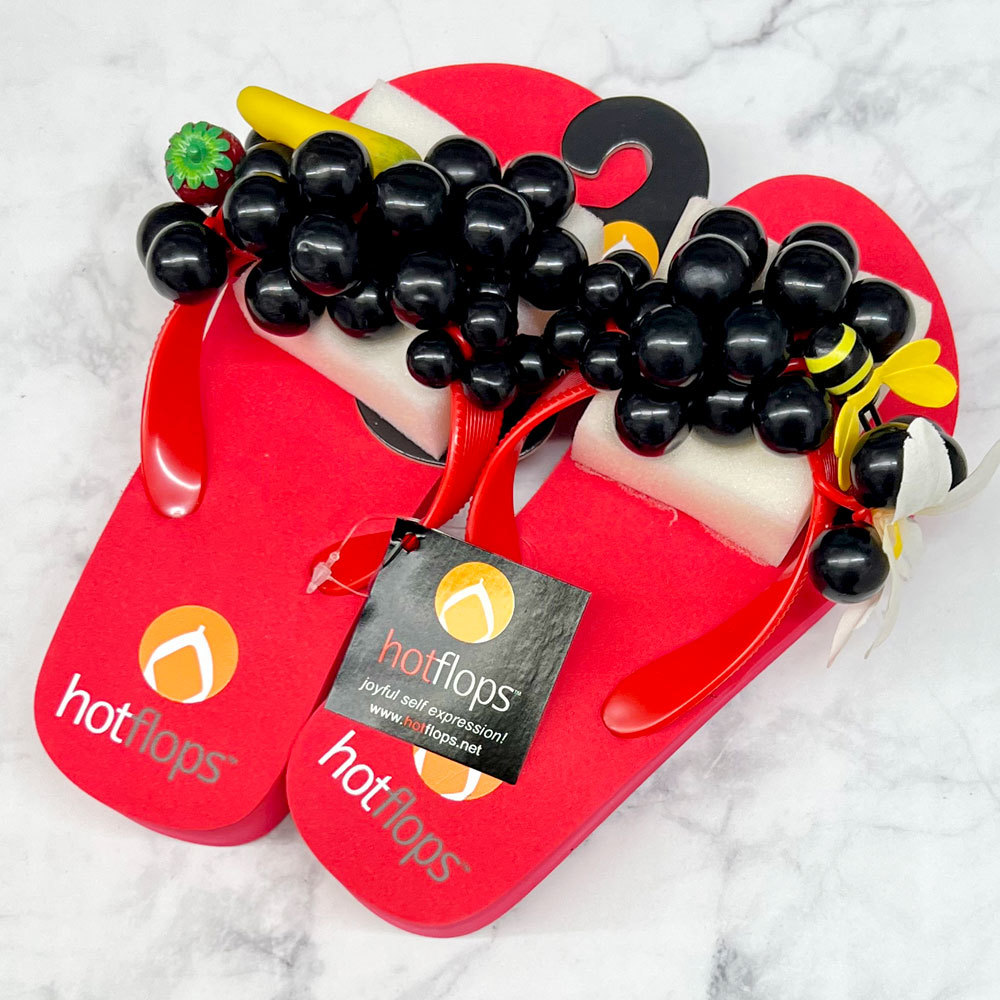 D1998 長期保管品 hotflops/ホットフロップス 厚底ビーチサンダル ウェッジソール 22.5cm レッド(22.5cm)｜売買され ...